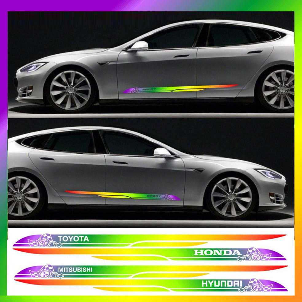 2025 new style Strong reflective sport colorful laser car stickers side ...