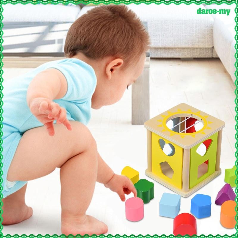 [DarosMY] Shape Sorter Toys Sensory Activity Cube Color Shape Sorting ...