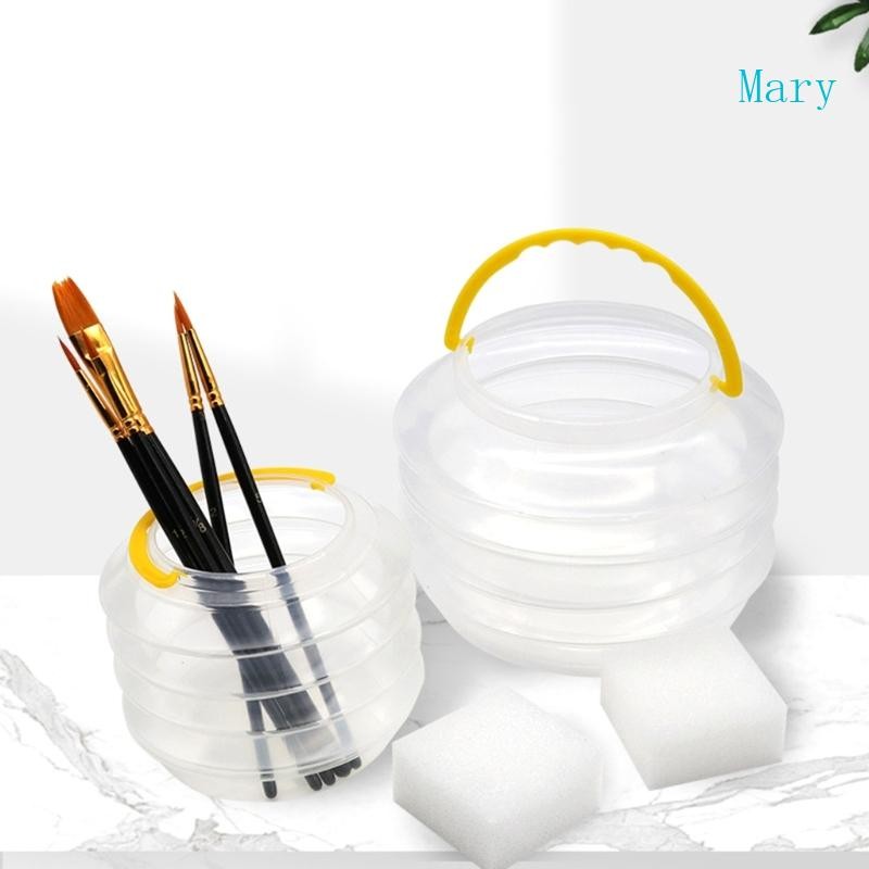 Mary Paint Brush Washing Bucket Collapsible Brush Washer for Watercolor ...