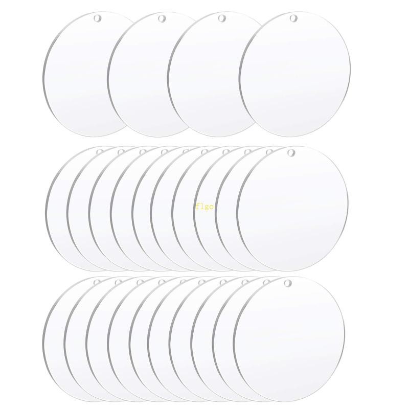 flgo 24 Pcs Clear Acrylic Circles Clear Disc Transparent Acrylic Round ...