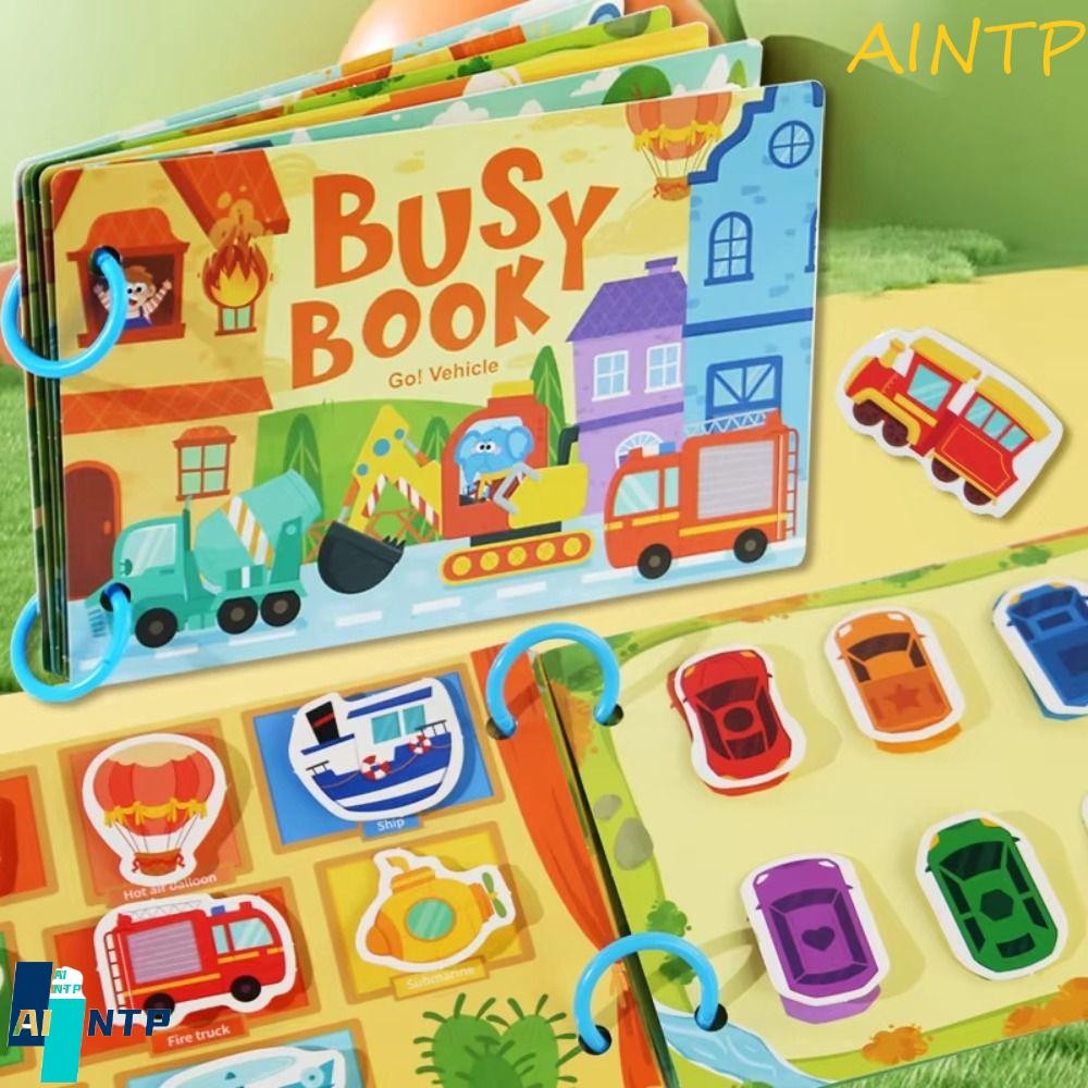 AINTP Montessori Quiet Busy Book, Handmade Repeated Pasting Quiet ...