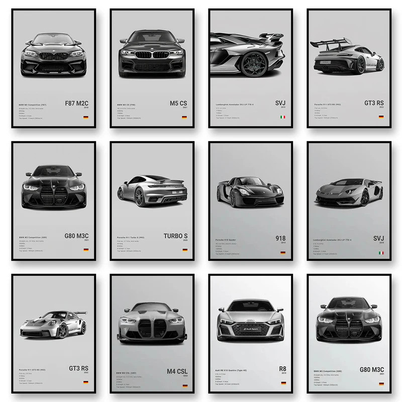 Famous Brand Cars SVJ GT3RS G80M3C Canvas Wall Art Print Poster 918 ...