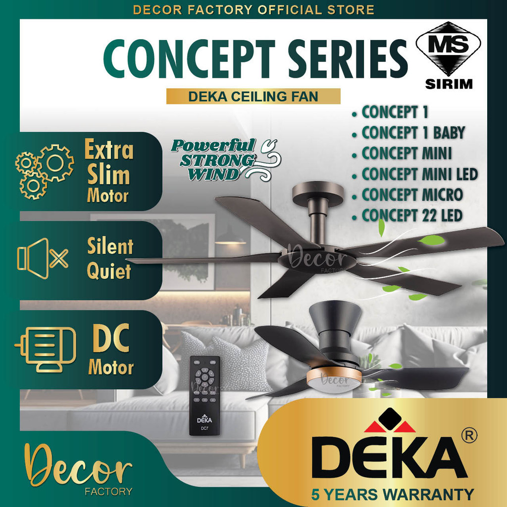 DEKA Concept Series DEKA Fan Ceiling Fan DC Motor Remote Control ...