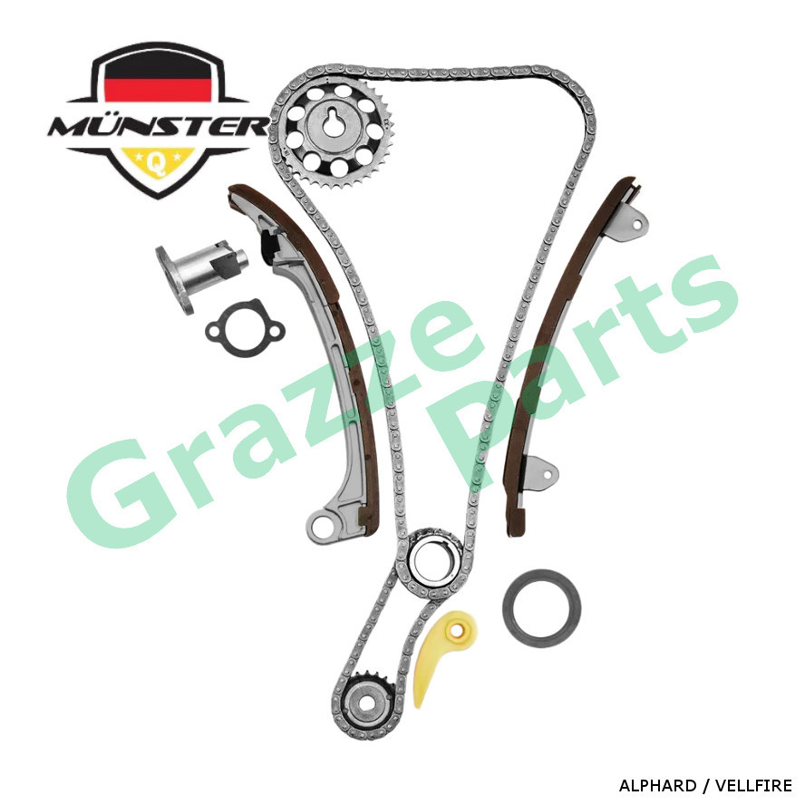 (12pc) Münster Timing Chain Kit Set for Toyota Alphard Vellfire ANH10 ...