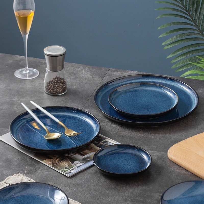 Homeinsta Blue ceramic tableware plate pinggan dessert plate dinner ...