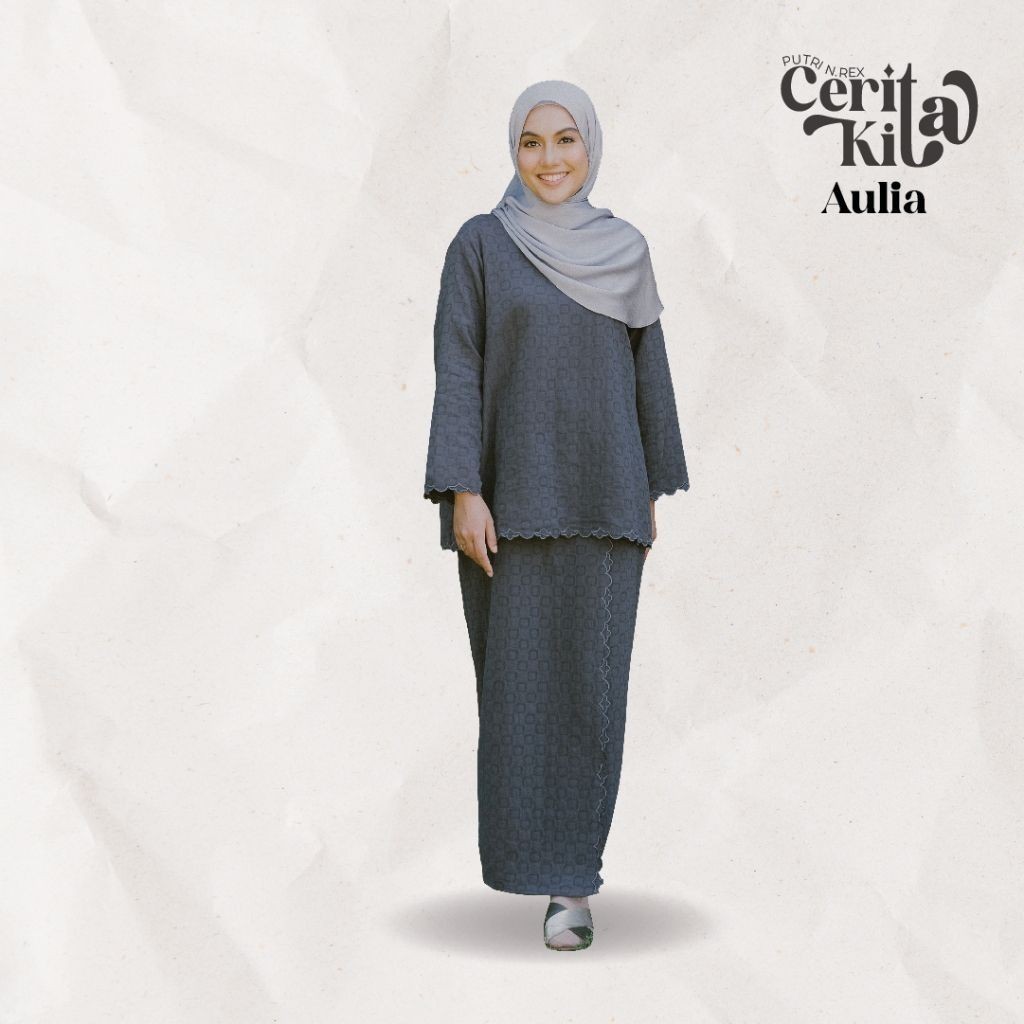 PUTRI N. REX CERITA KITA Aulia Kurung Kedah in Grey | Shopee Malaysia