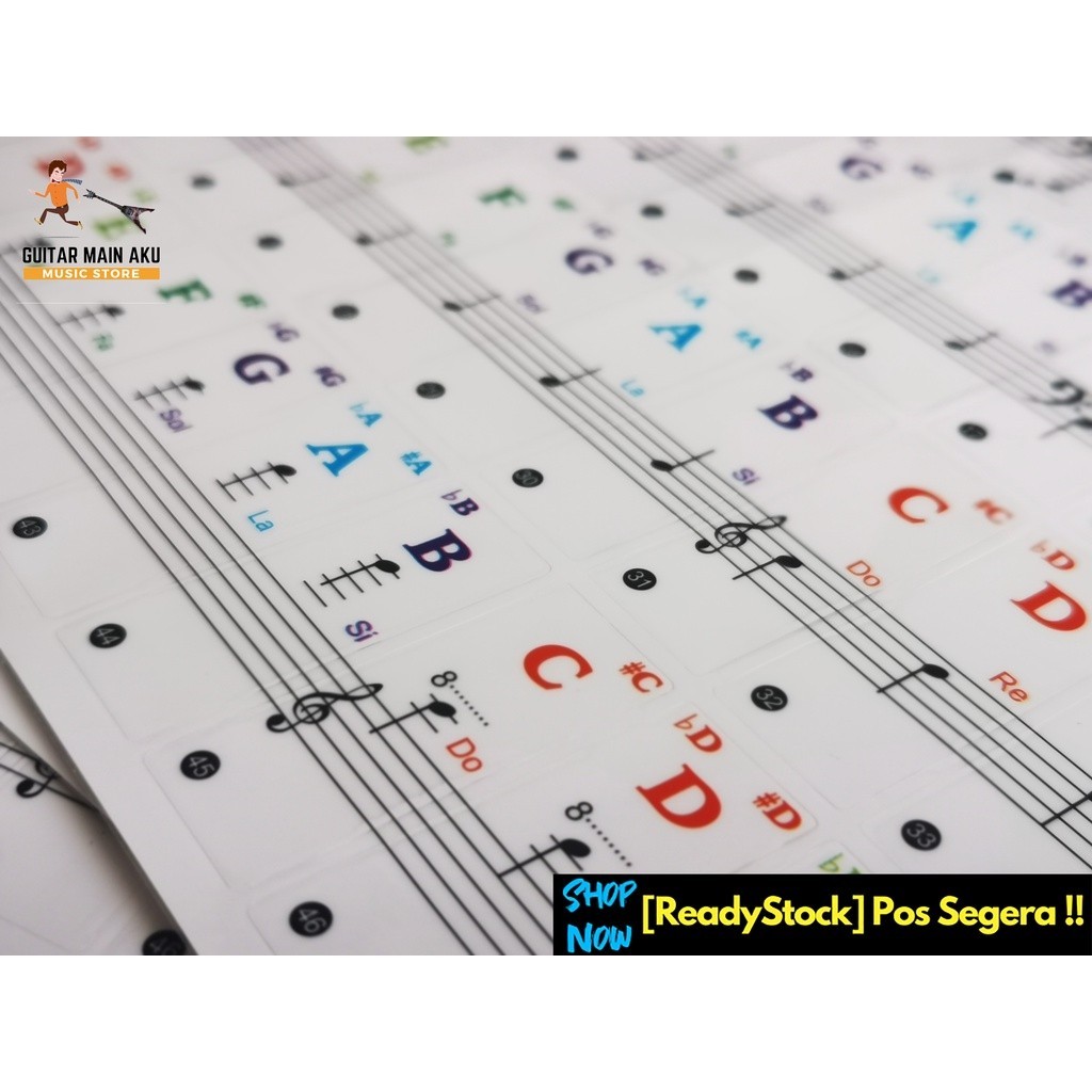 🎼Pos Segera🎸 Colorful Keyboard Piano Sticker | Shopee Malaysia