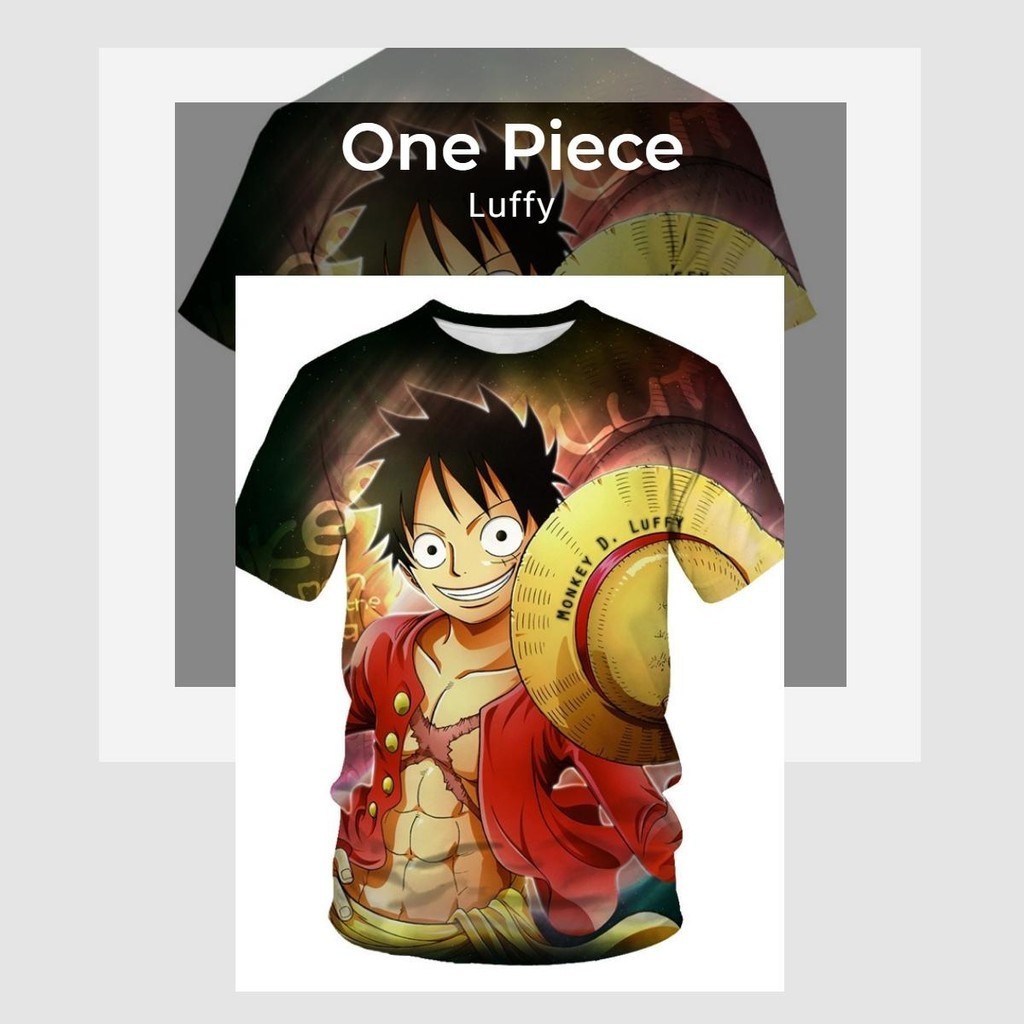 Baju Anime One Piece Luffy Graphic Printed Baju Tshirt Lelaki ...