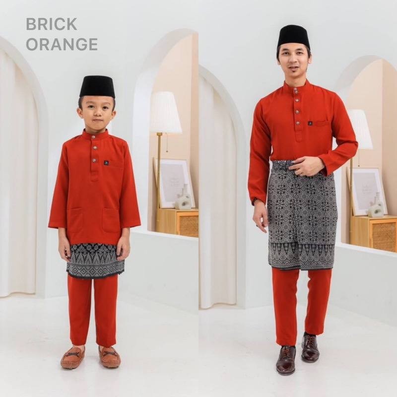 BAJU MELAYU RAYA 2024 Set Ayah Dan Anak (ORANGE BRICK) | Shopee Malaysia