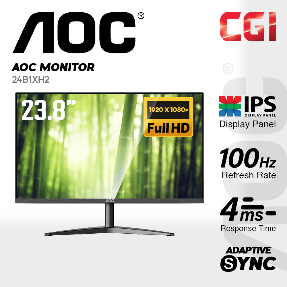 AOC 23.8" 24B1XH2 IPS FHD Adaptive Sync 100hZ Ultraslim Frameless ...