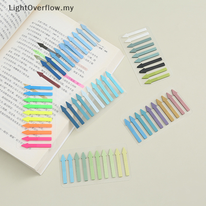 [LightOverflow] 200 Sheets Transparent Fluorescent Index Tabs PET Arrow ...