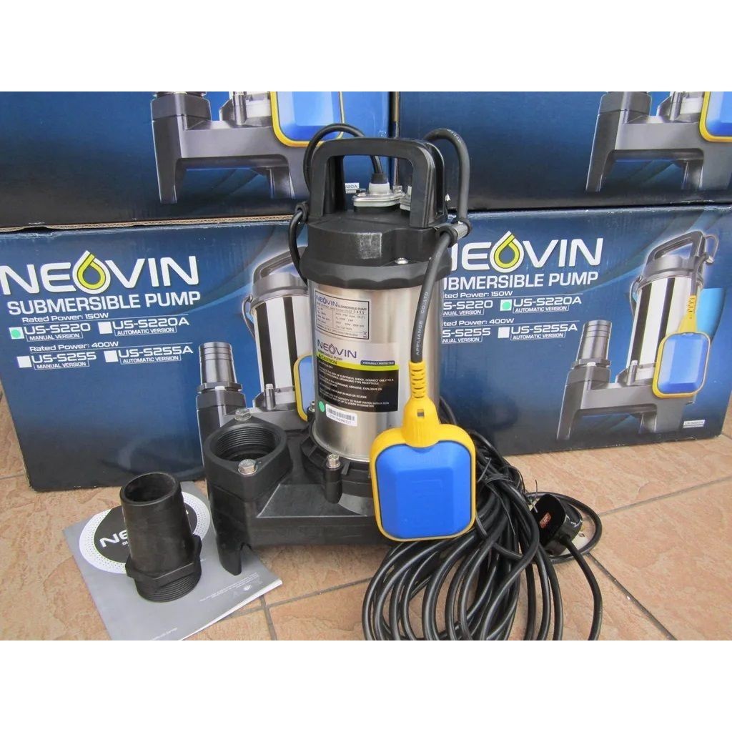 Neovin US-S220 Auto (50mm / 2-inch) 150-watt Koi Submersible Pump ...