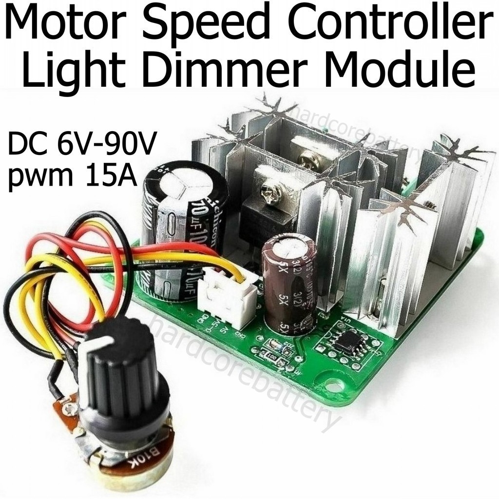 DC 6V-90V 15A Modulator PWM DC Motor Pump Speed Governor Controller FAN ...