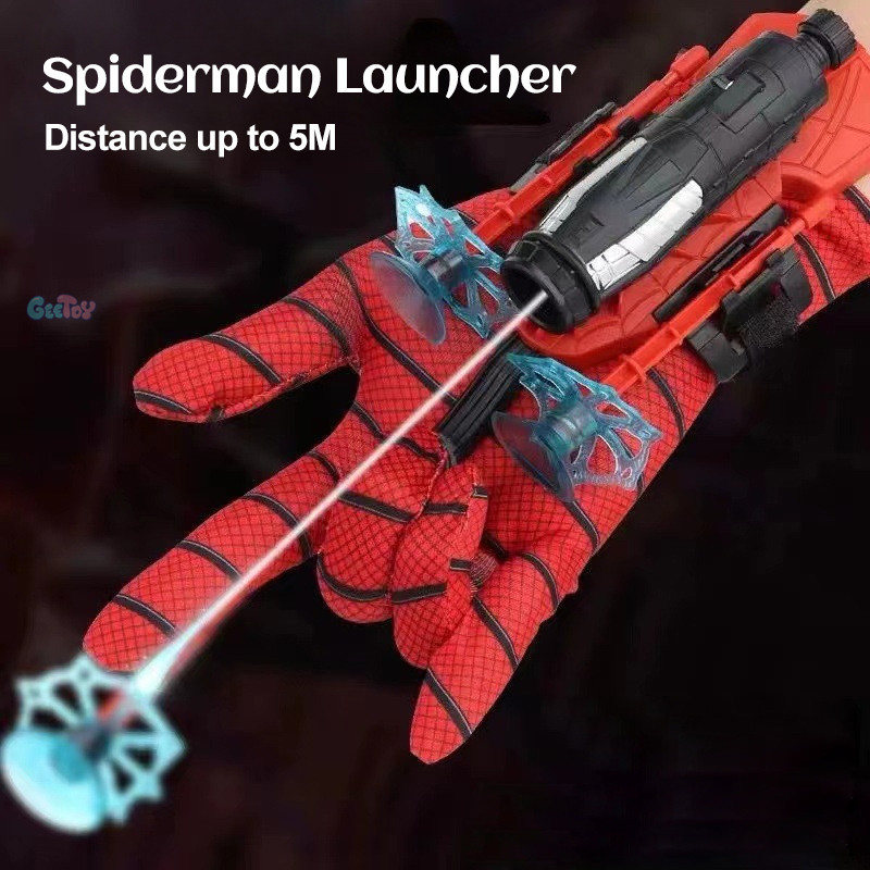 Spiderman Launcher Spider Web Gloves Toys Set Spider Transmitter for ...