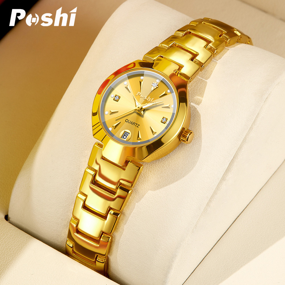 [Gift][With Box]POSHI Original Luxury Dual Calendar Stainless Steel ...