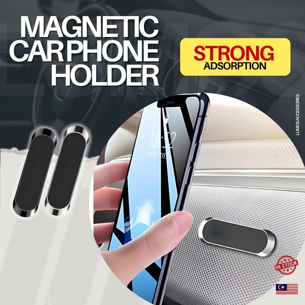 Strong Magnetic Phone Holder Car Holder Pelekat Magnet Car Phone Mount ...