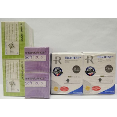 Bionime Rightest GS700 Test Strips 25s x 2 Free Lancet & Alcohol Swab ...