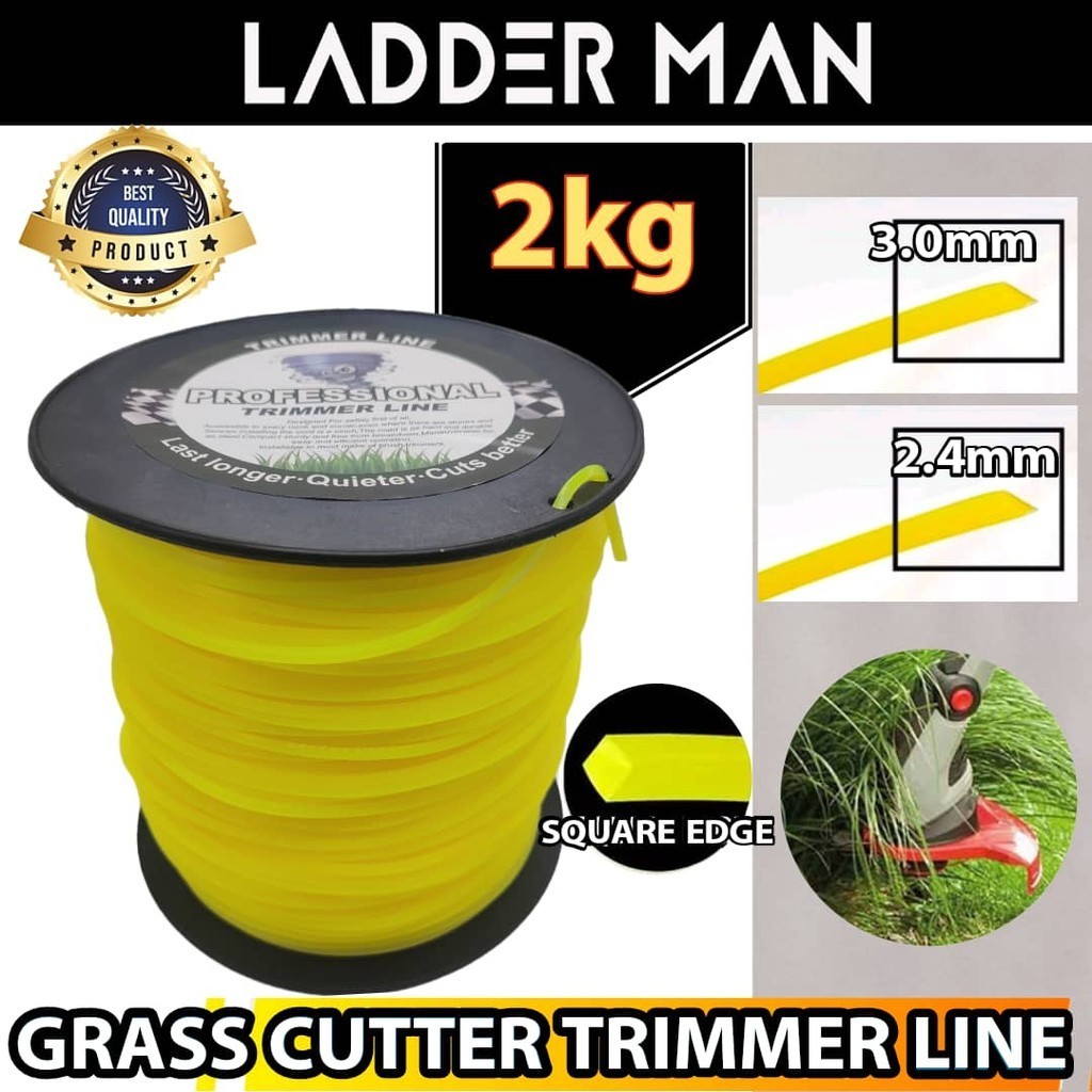 2.4mm/3.0mm 2kg Grass Trimmer Line Grass Cutter String Trimmer Blade Tali Mesin Rumput | Shopee ...