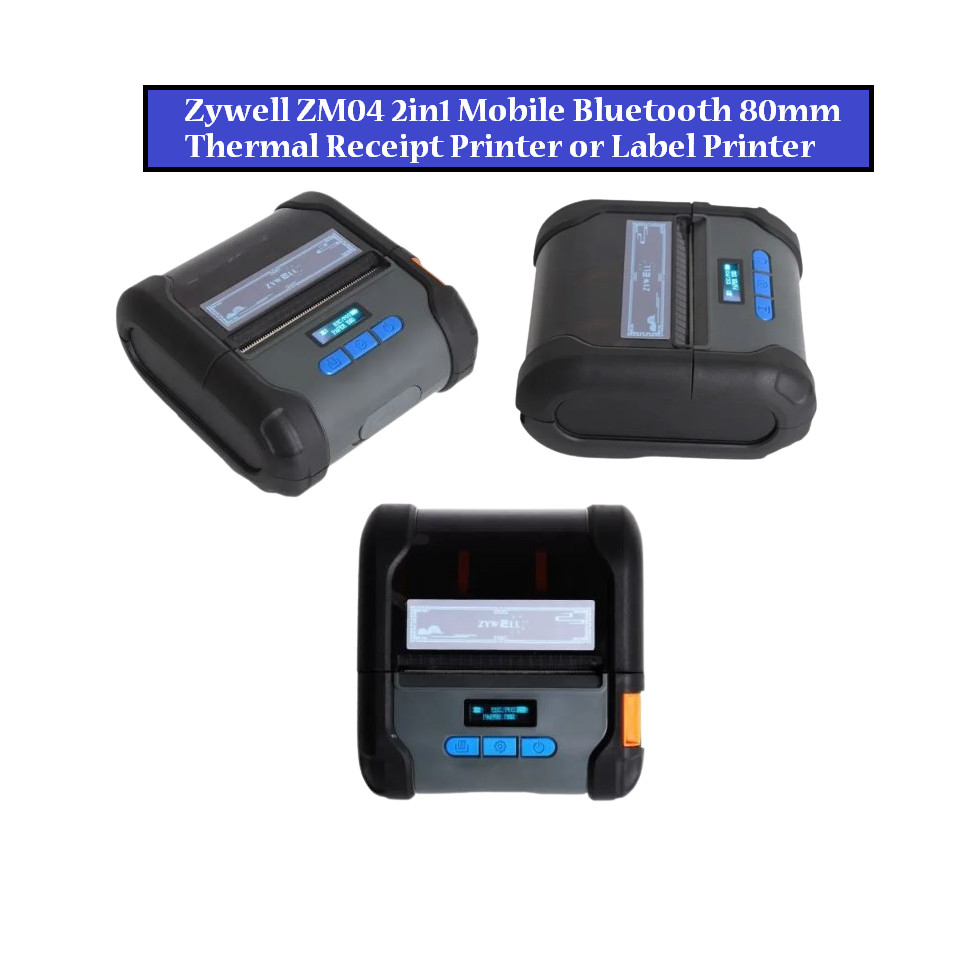 Zywell ZM04 2in1 Mobile Bluetooth 80mm Thermal Receipt Printer or Label Printer | Shopee Malaysia