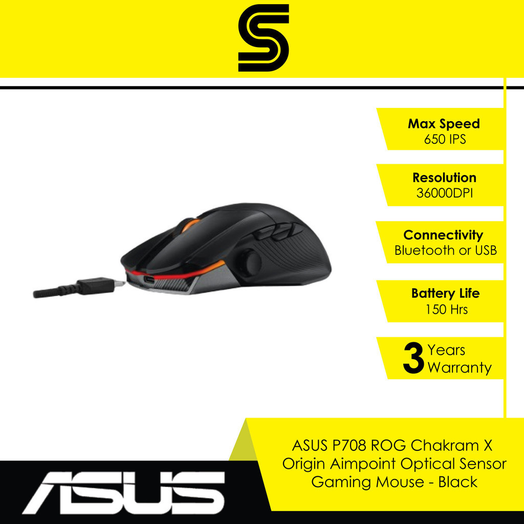 ASUS P708 ROG Chakram X Origin Aimpoint Optical Sensor Gaming Mouse ...