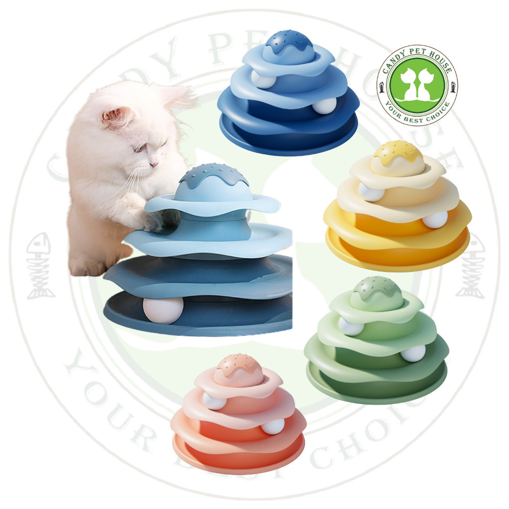 Cat Spinner Balls 3 Layer Spinning with Balls Cat Toys - Ice cream ...