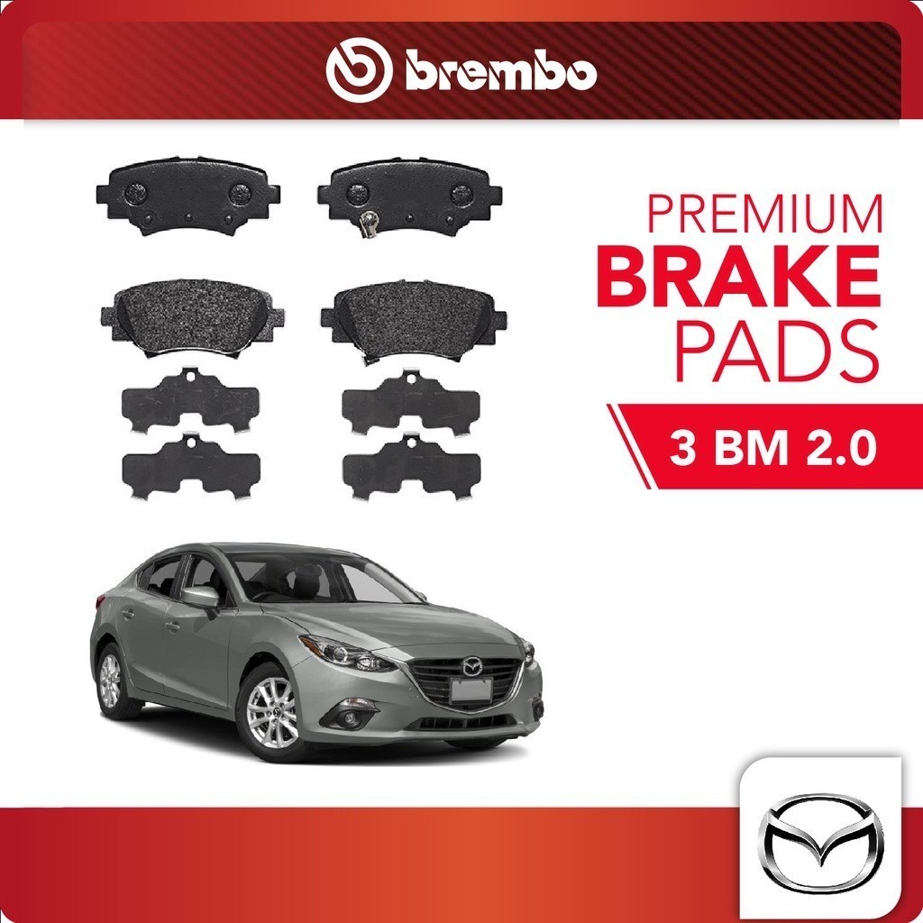 BREMBO Rear Brake pads (1 set) For Mazda 3 BM 2.0'14 (Manual hand brake ...