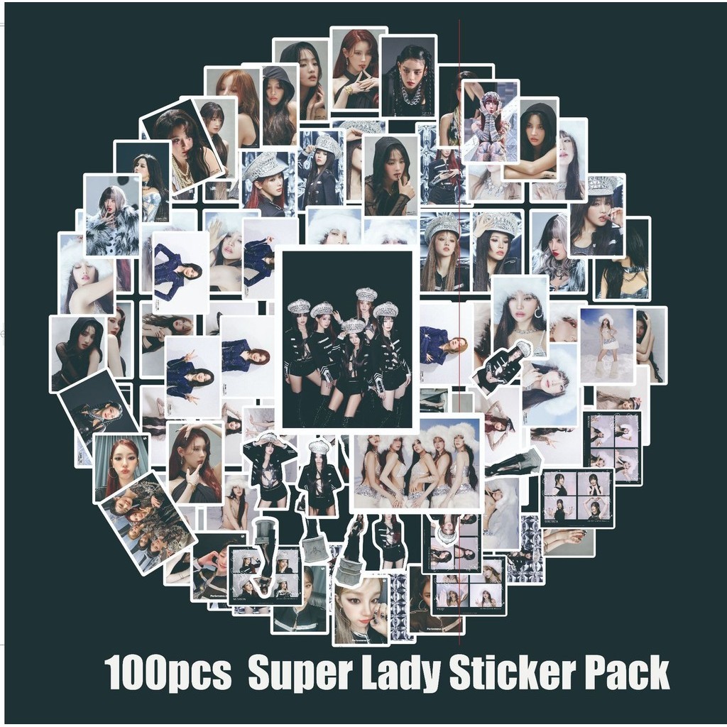93-105pcs/set (G)I-DLE 2nd Full Album Super Lady Sticker Photo GIDLE ...
