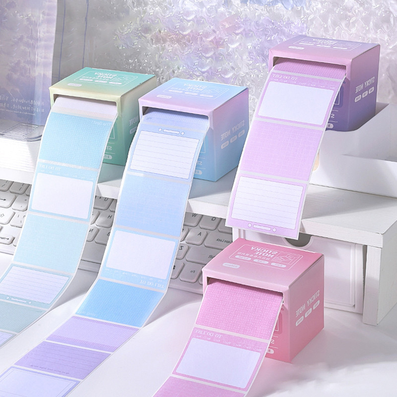 256 Sheets Boxed Gradient Color Tearable Note Paper School Office ...