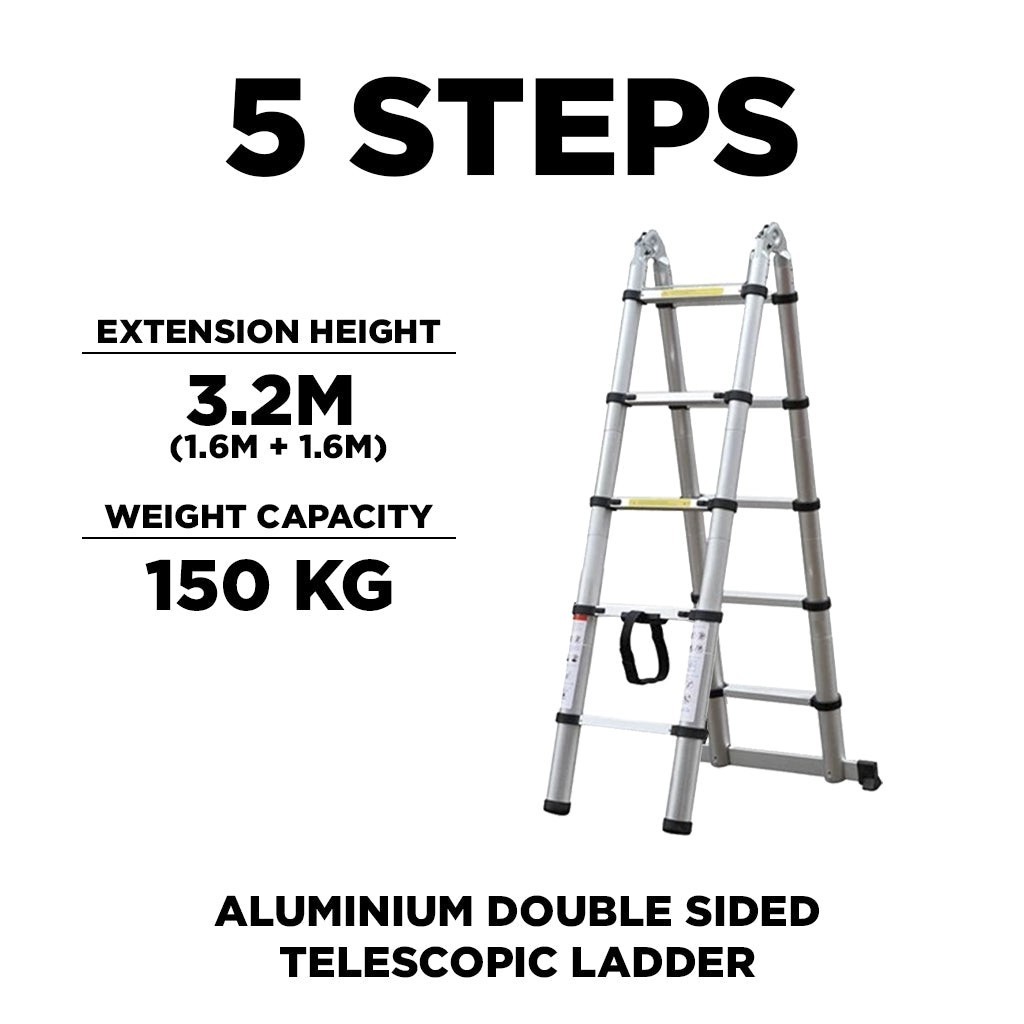 Aluminium Telescopic Foldable Double Side Ladder Multipurpose ...