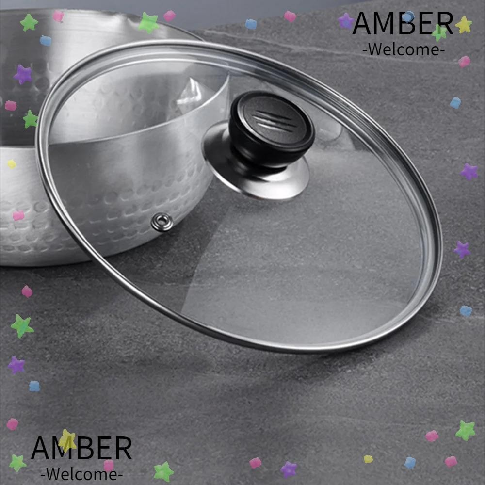 AMBER1 Pot Cover, Universal Tempered Glass Frying Pan Cover, Durable ...