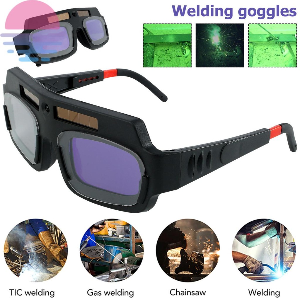Solar Powered Auto Darkening Welding Glasses True Color View Eye ...