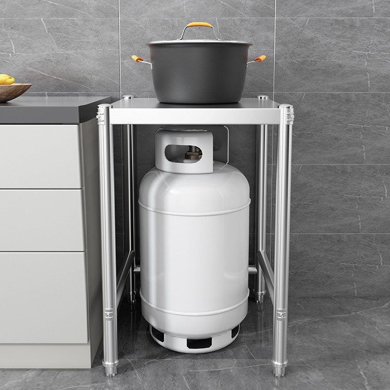 Single-layer Gas Tank Shelf Kitchen Stainless Steel Shelf Square Single ...