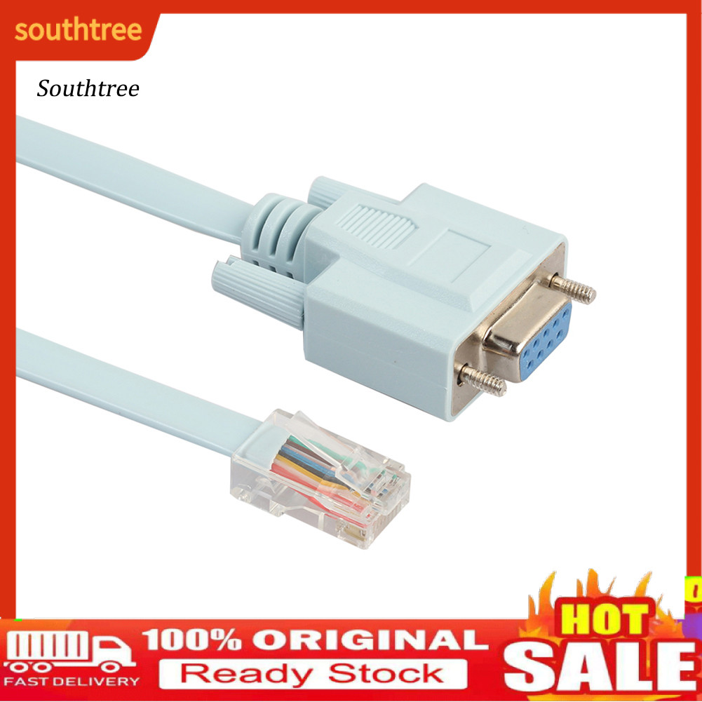 STT 5ft 9Pin DB9 Serial RS232 to RJ45 Cat5 Ethernet Console Rollover ...