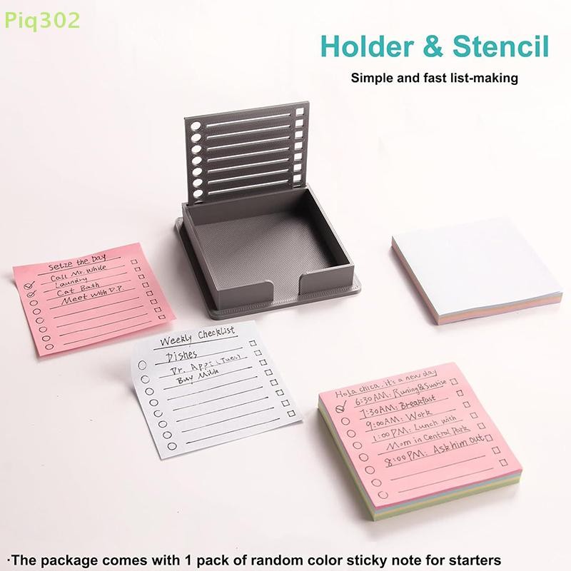 Piq302 Sticky Note Dispenser Sticky Note Holder With Stencil Sticky ...