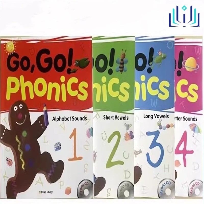 English Original “Go Go Phonics Level 1/2/3/4” Student Kids English ...