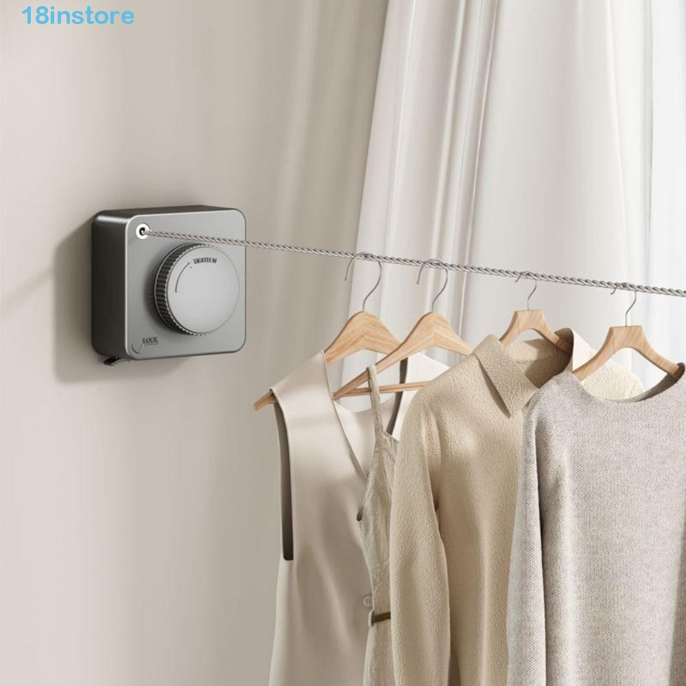 INSTORE Retractable Clothesline, Adjustable Non-Sagging Laundry Clothes ...