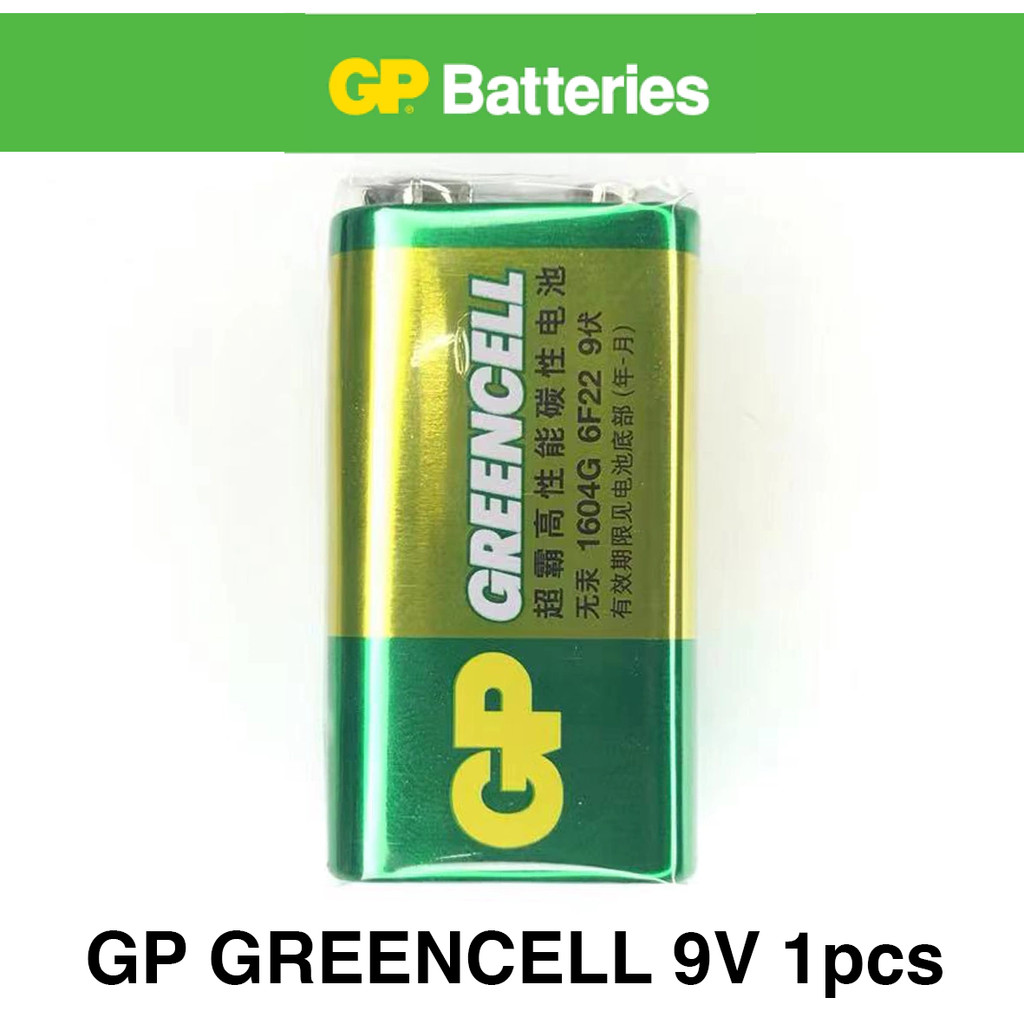 GP Greencell 9V Block 1604G 6F22 6LR61 Extra Heavy Duty Battery 1 PCS ...