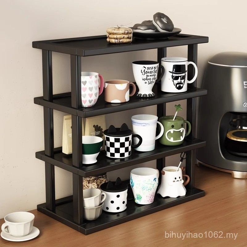 Shelf One-Layered Wall Home Desktop Teacup Rack Bookshelf Bedroom Multi ...