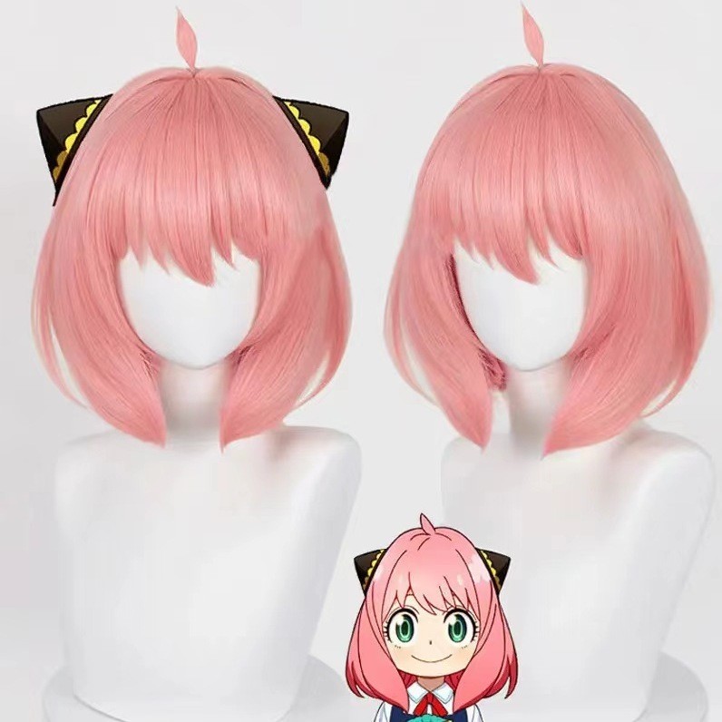 SPY×FAMILY Wig Anya Forger cos Wig Artificial Scalp Natural fluffy pink ...