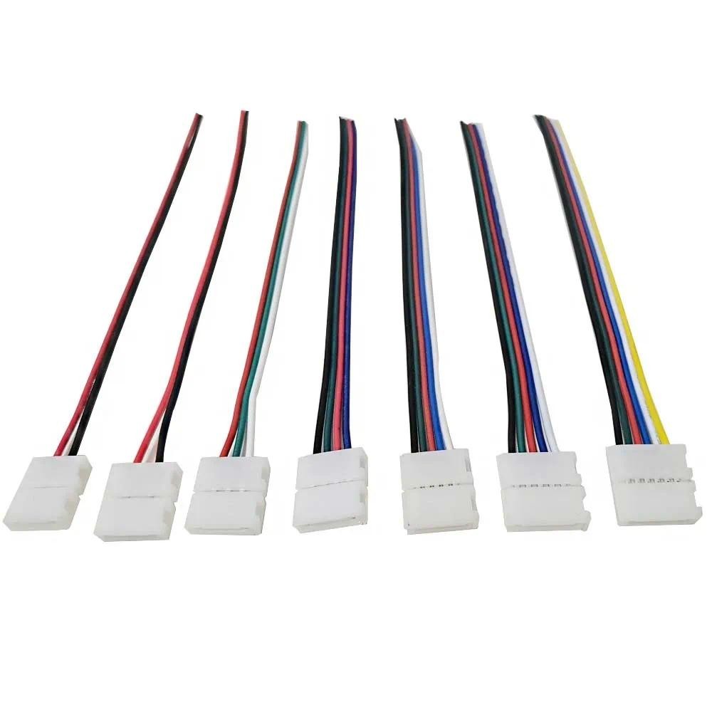 5pcs 8mm 10mm 12mm 2pin 3pin 4pin 5pin 6pin led connector cable Free ...