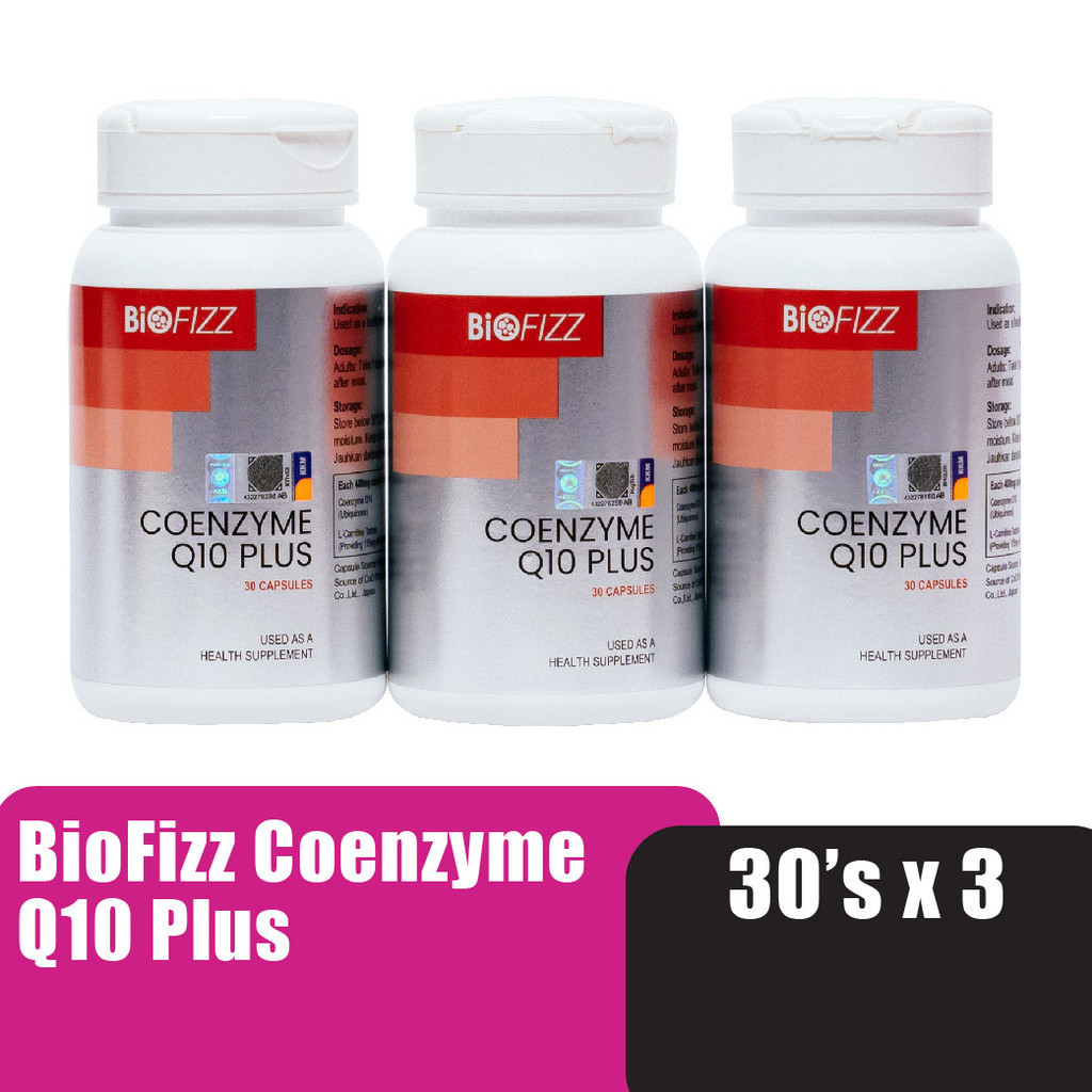 BIOFIZZ Coenzyme Q10 100mg Plus 30'S X 3 CoQ10 Supplement Q10 ...