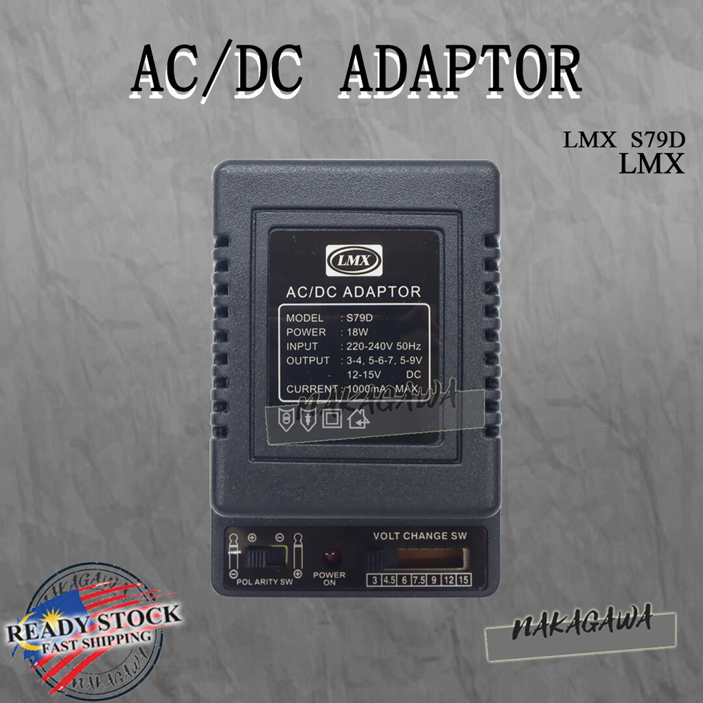 LMX 1000MA 18W 3V/4.5V/6V/7.5V/9V/12V/15V DC ADJUSTABLE AC / DC ...