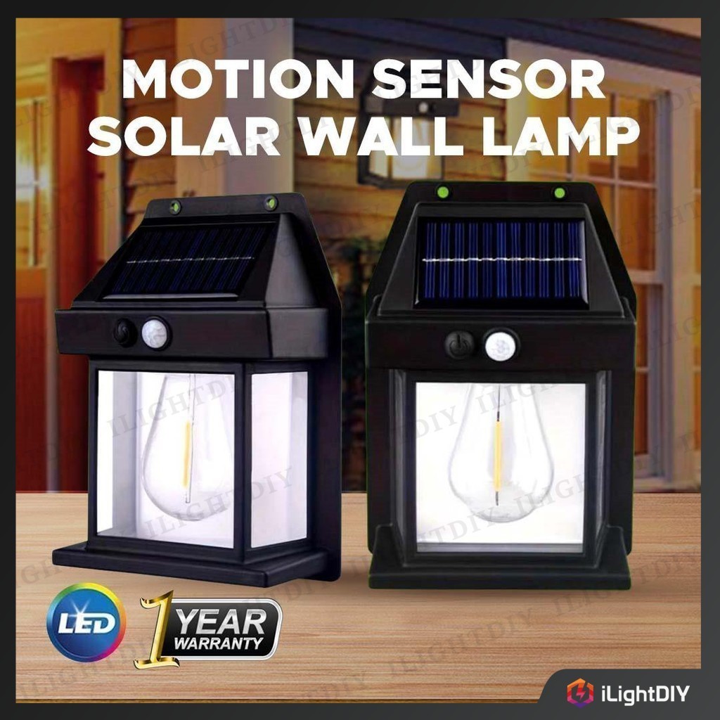 MOTION SENSOR SOLAR LED WALL LIGHT AUTO SENSOR SOLAR WALL LAMP LAMPU ...