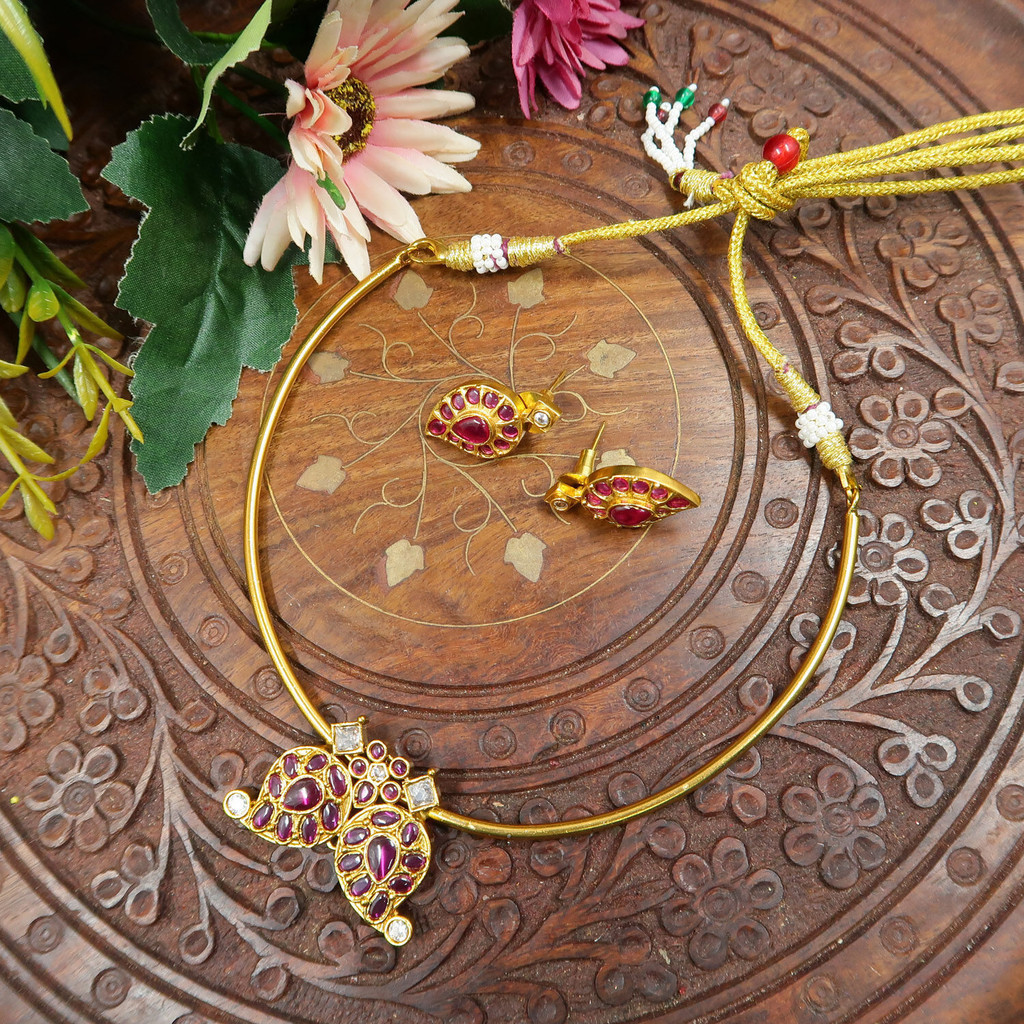 Premium Matte Gold Mango Design indian Choker Set | Shopee Malaysia