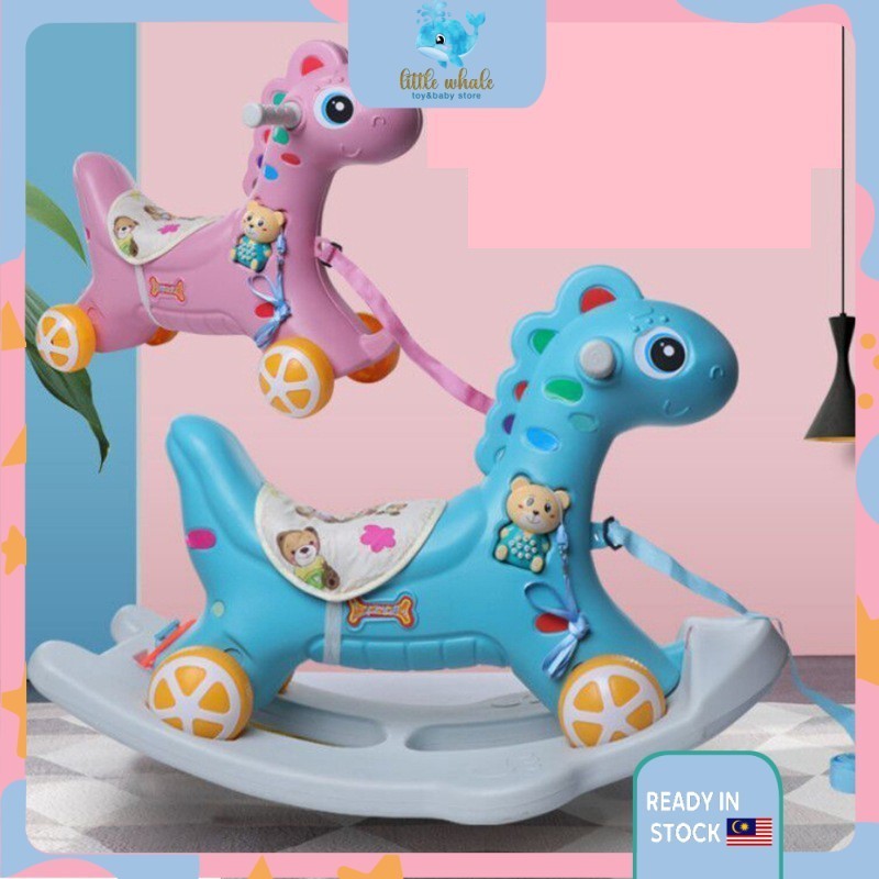 🐳Baby 2 In 1 Rocking Horse Rider Push Car Rocker Kuda Goyang Mainan ...