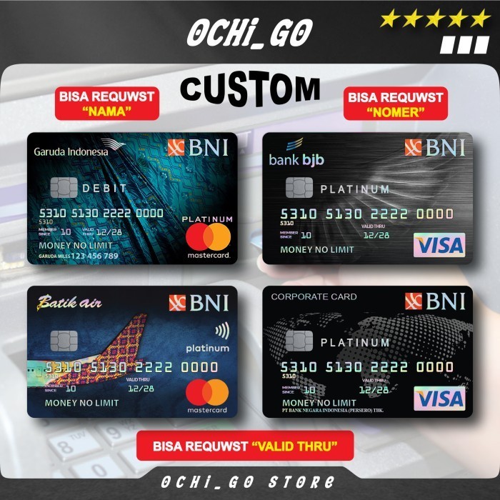 Custom Bank BNI Garskin Skin Card Atm Card Sticker Priority BNI Atm ...