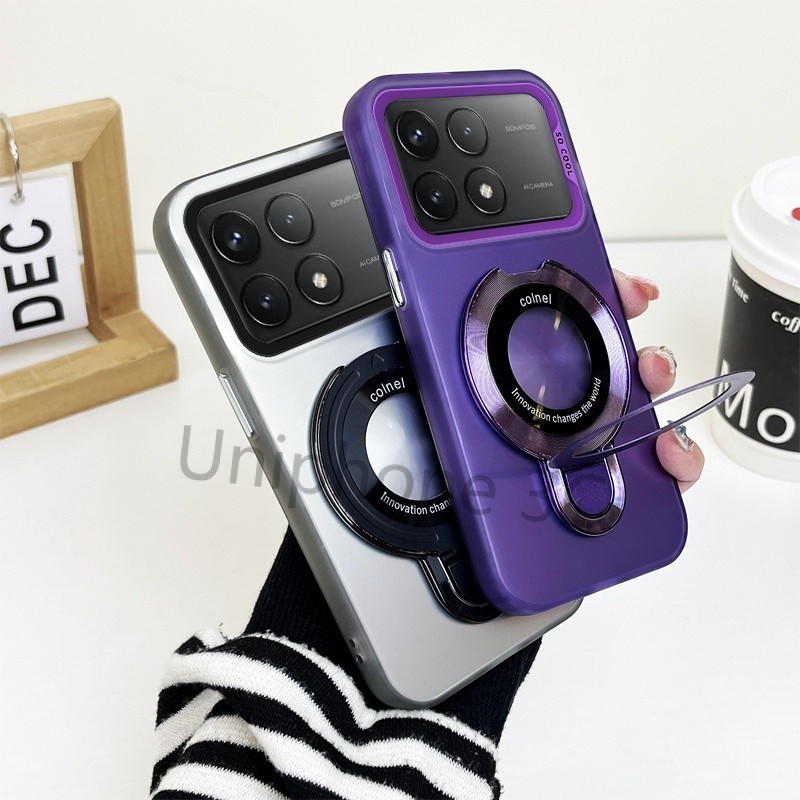 Luxury bracket casing Xiaomi Poco X6 Poco X6 PRO hard case matte acrylic thicken shockproof ...