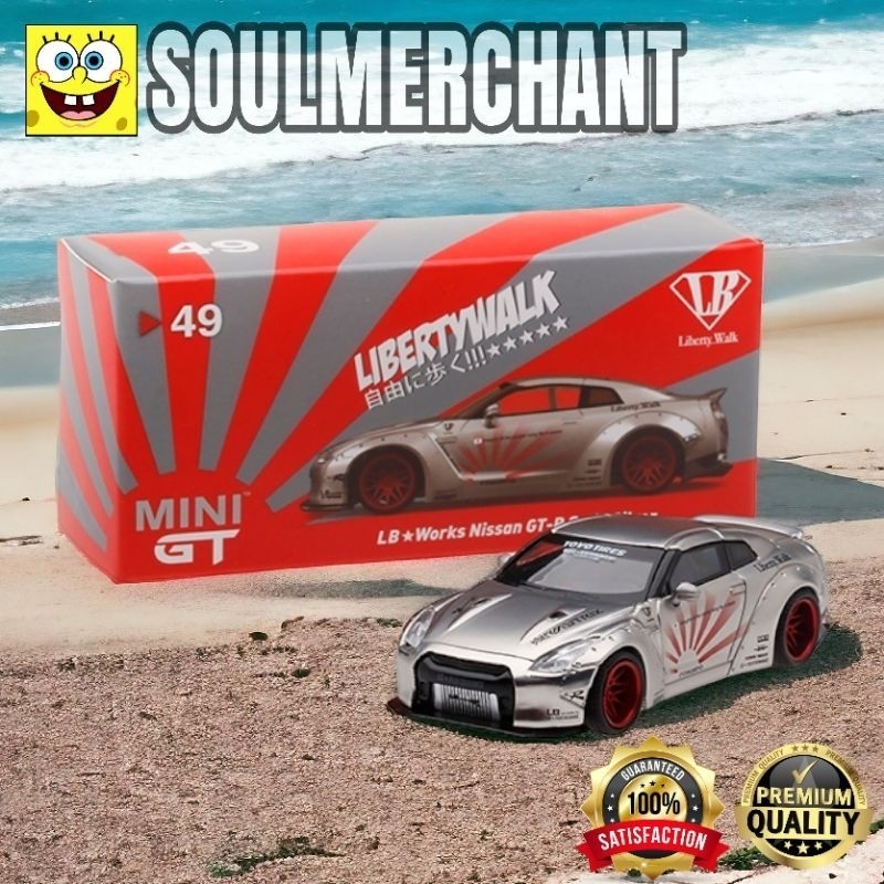 Mini GT LIBERTY WALK NISSAN GT-R R35 REAR WING SATIN SILVER - 49 LBWK ...