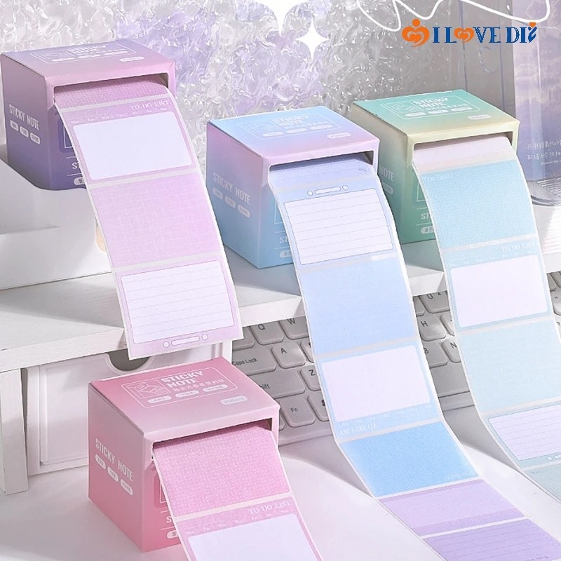256Pcs/Roll Pull Out Design Sticky Notes Tearable Message Memo Pads ...