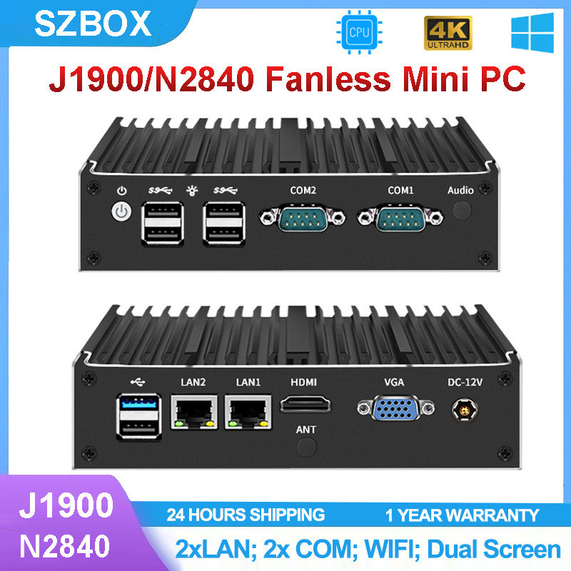 Industrial Intel Celeron J1900/N2840 Dual LAN 2*COM 1*VGA 6*USB Gigabi HD Embedded IoT Win10 ...